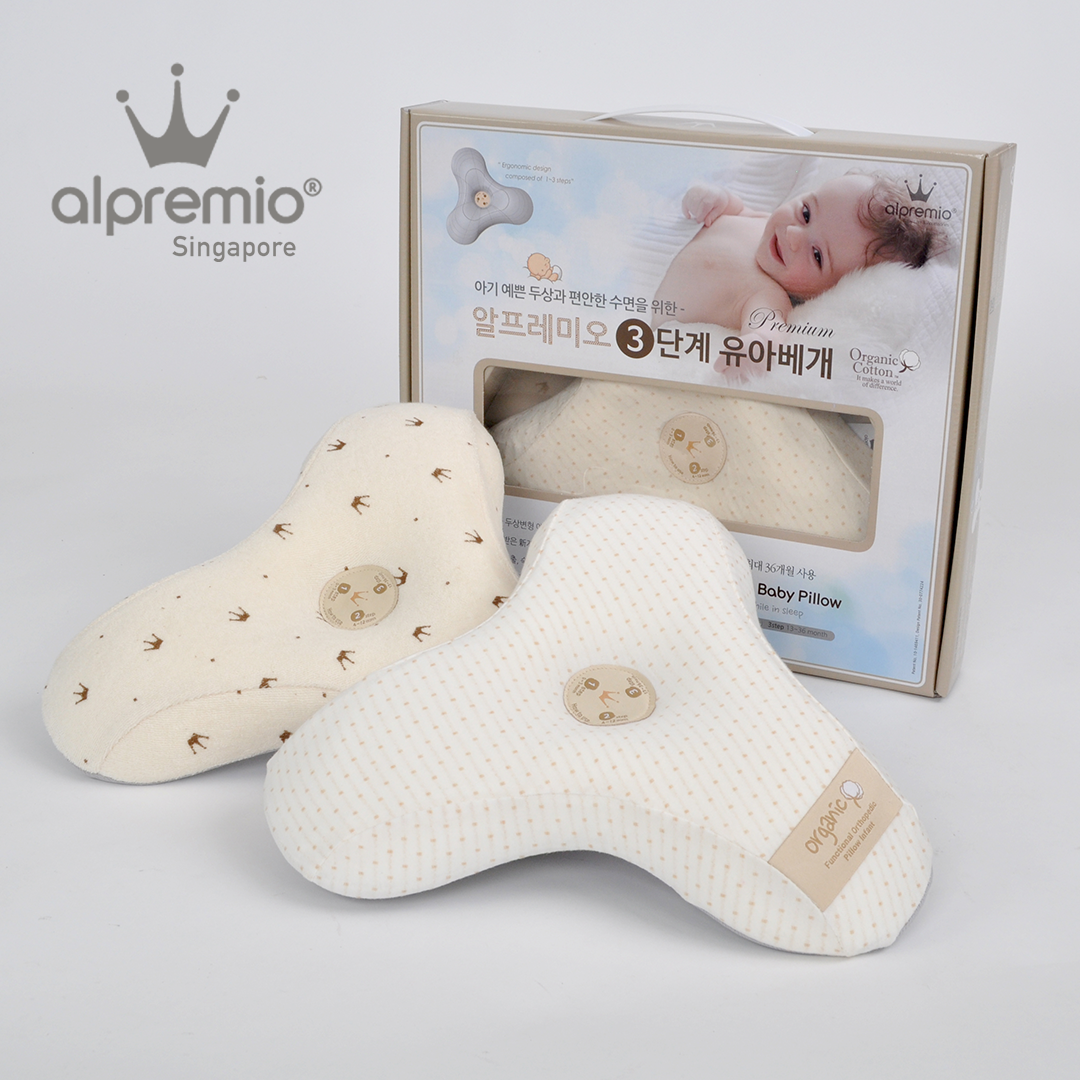Alpremio 3 step Ergonomic Pillow [Organic Cotton] – with doudou
